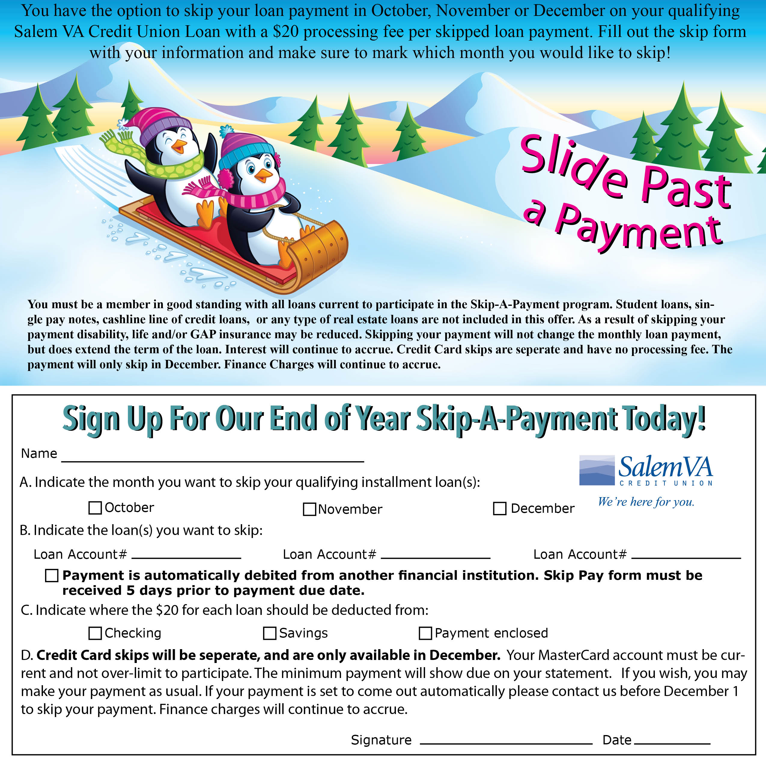 Skip pay branch sheets 2019 w-cc | SalemVA Credit Union