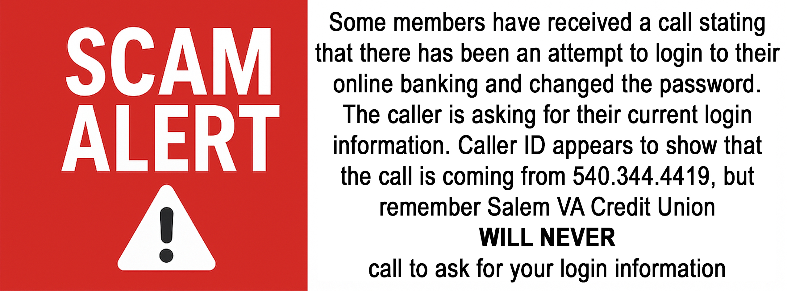 Scam Alert | SalemVA Credit Union